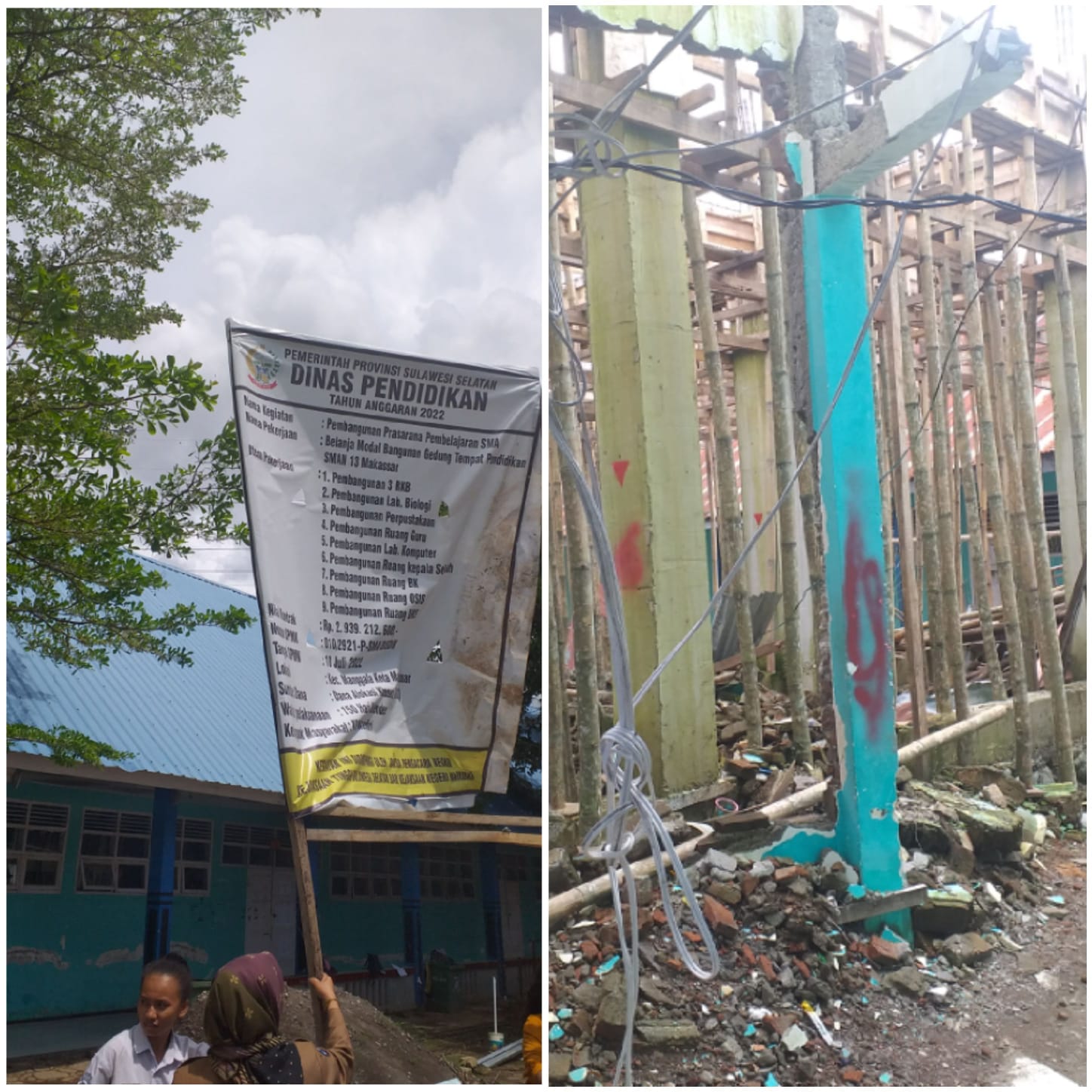 Bangunan RKB SMAN 13 Makassar Terancam "Mangkrak" - Deliknews.com
